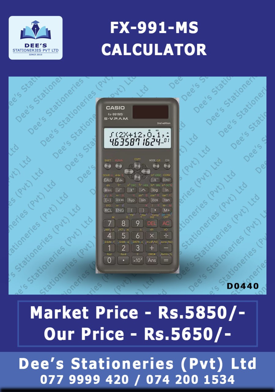 Fx 991 ms Calculator in Calculators | Dee\'s Stationeries