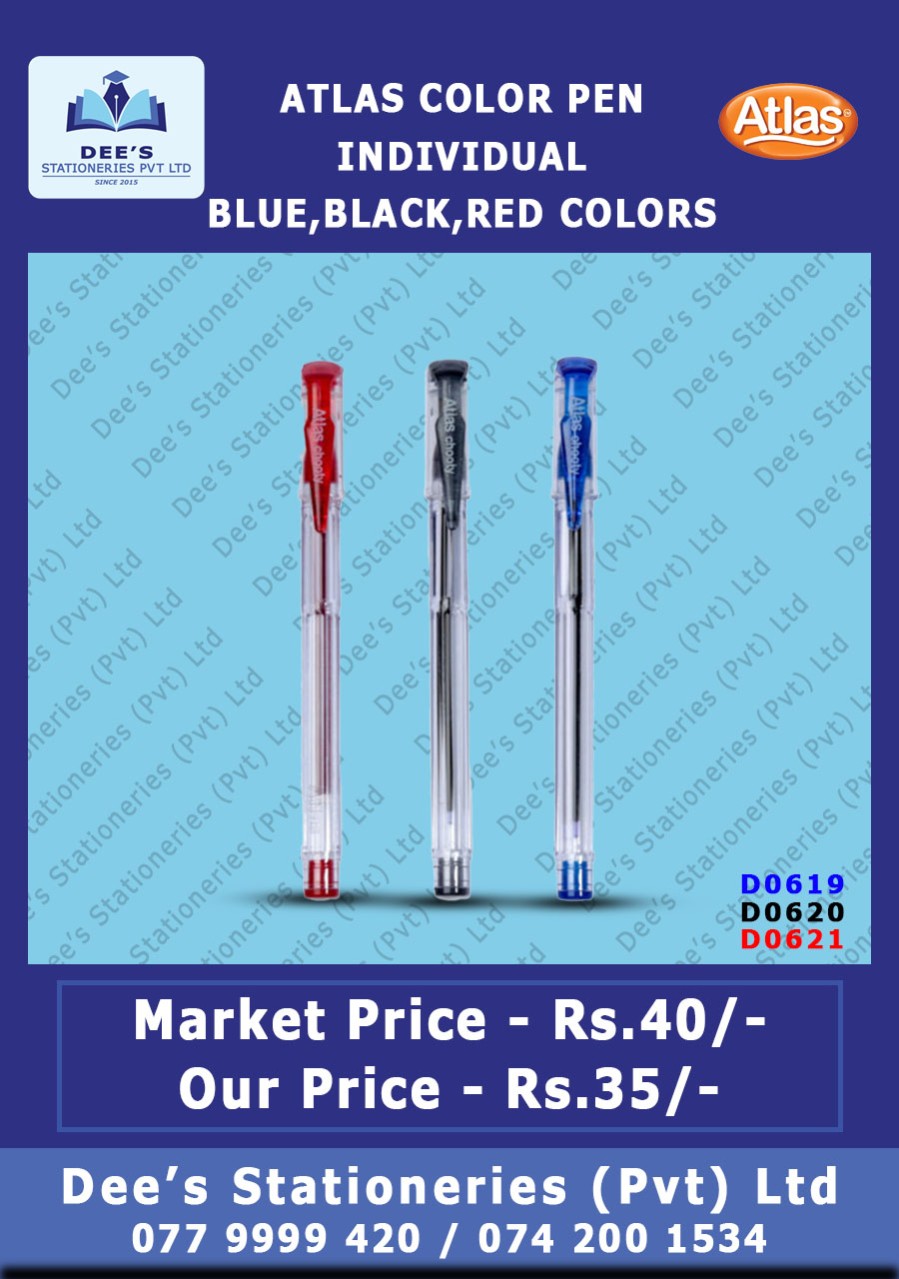 Atlas Cool Pen - Individual Red in Colour Products | Dee\'s Stationeries